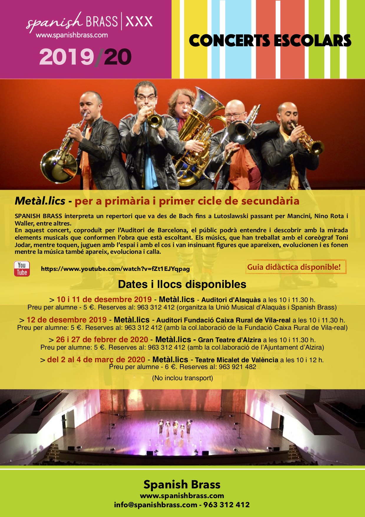 Conciertos escolares – curso 2019-2020 – Spanish Brass